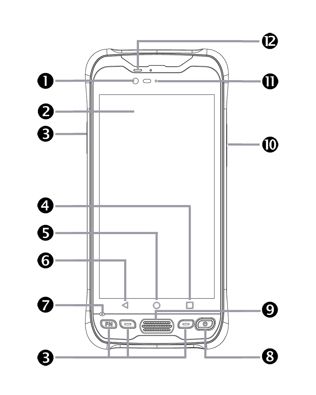 Parts of the MobileMapper 60 handheld